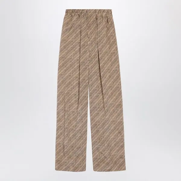 Balenciaga And Black Monogram Silk Crêpe Trousers