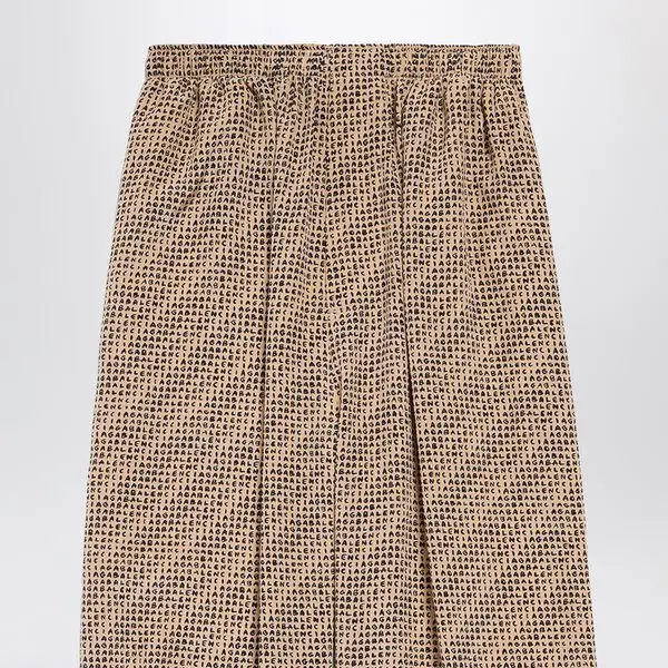 Balenciaga And Black Monogram Silk Crêpe Trousers