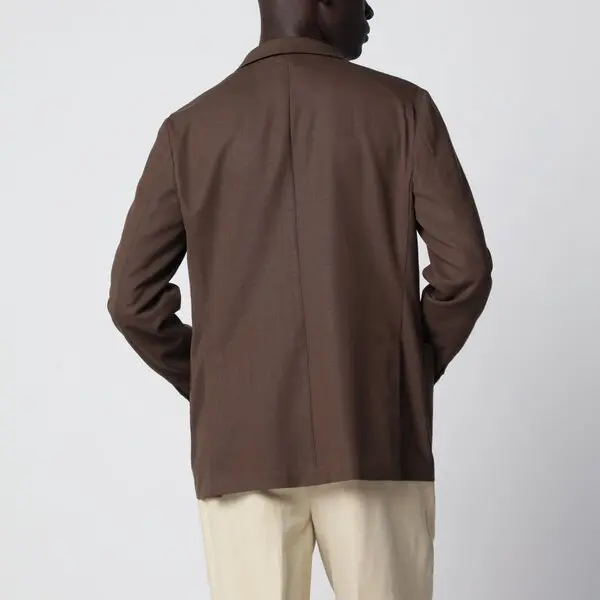 SANTANIELLO Slim-fit Single-breasted Linen Blazer