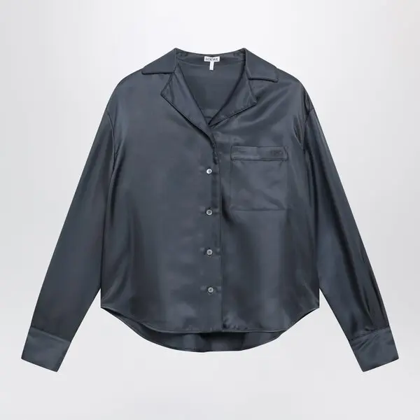 Loewe Dark Silk Twill Pajama Shirt - Grey