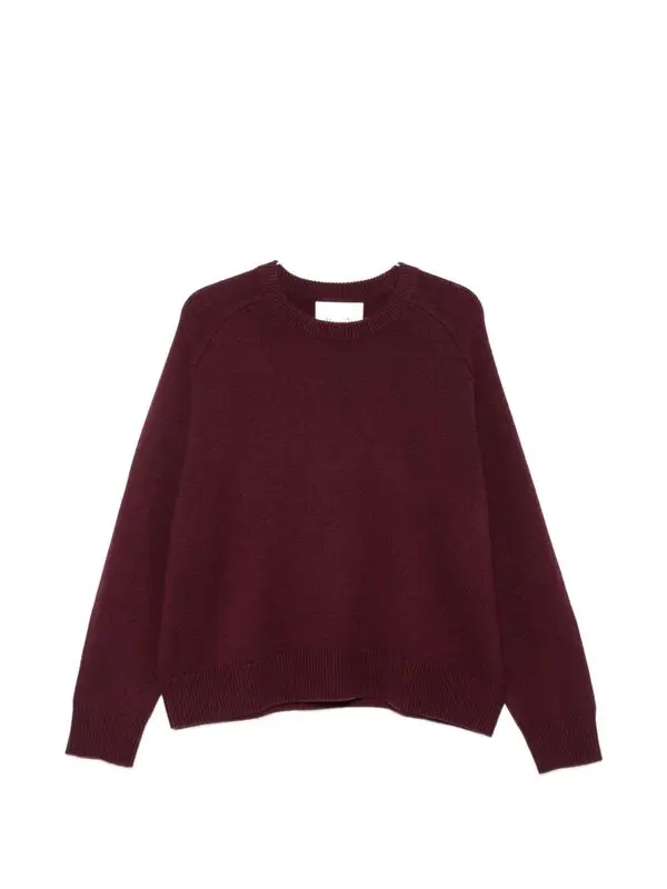 Soft Goat Wool Crewneck Jumper - Bordeaux