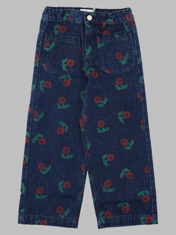 BOBO CHOSES Stamp Bloom All Over Denim Pants - Blue
