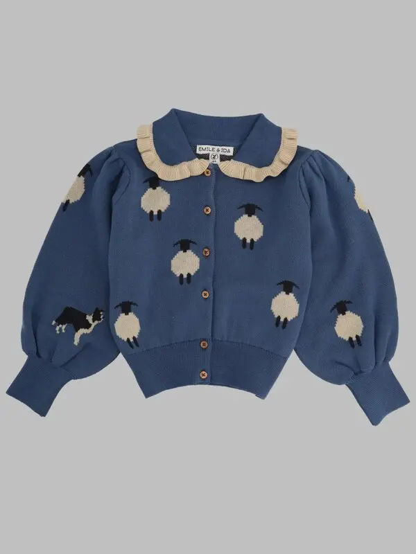 EMILE & IDA Cardigan Col Volant Jacquard