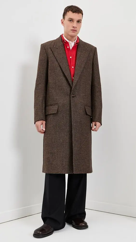 Acne Studios Ojammy Blurry Check Wool Coat