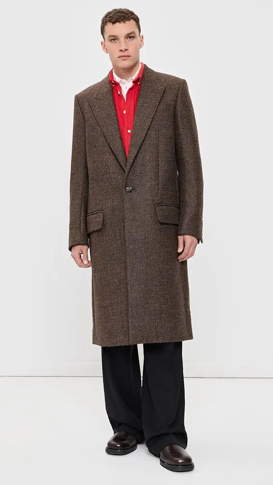 Acne Studios Ojammy Blurry Check Wool Coat