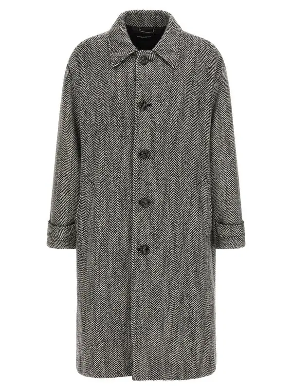 Dolce & Gabbana Chevron' Wool Coat - Multicolor