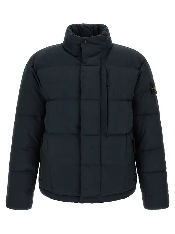Stone Island Imb Piuma Rds' Down Jacket With Logo Badge - Blue