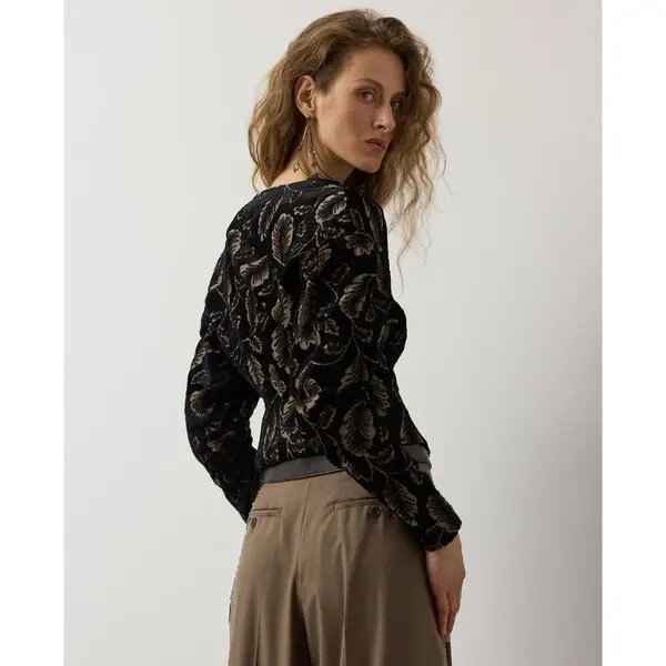 Ralph Lauren Pendy Feather Velvet Jacquard Jacket