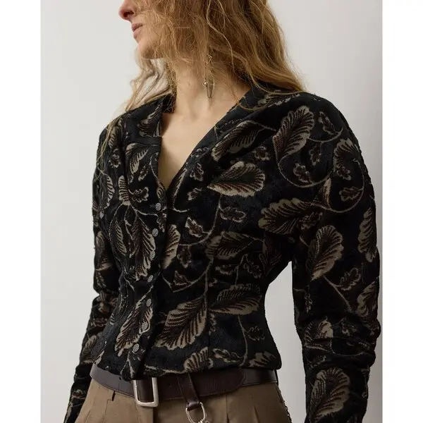 Ralph Lauren Pendy Feather Velvet Jacquard Jacket