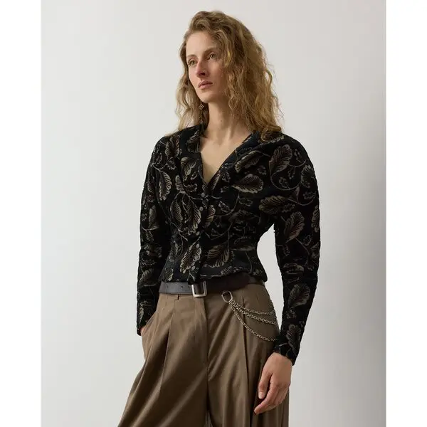 Ralph Lauren Pendy Feather Velvet Jacquard Jacket