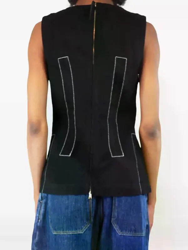 Marni Contrast-stitched Sleeveless Top