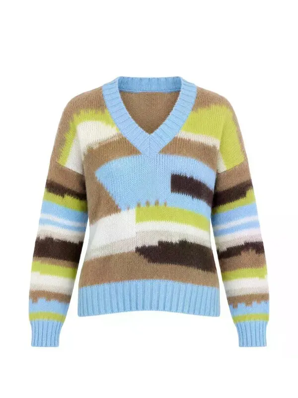 KOCCA Abstract-pattern V-neck Sweater