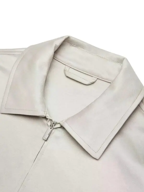 VALENZA Zip-up Cotton Shirt Jacket