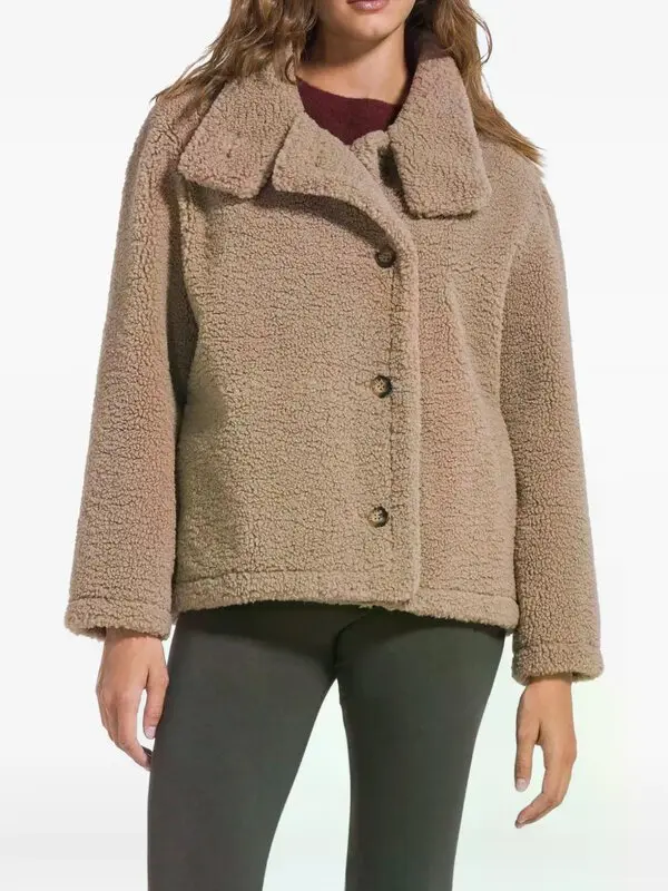 DEHA Fleece-texture Button-up Jacket