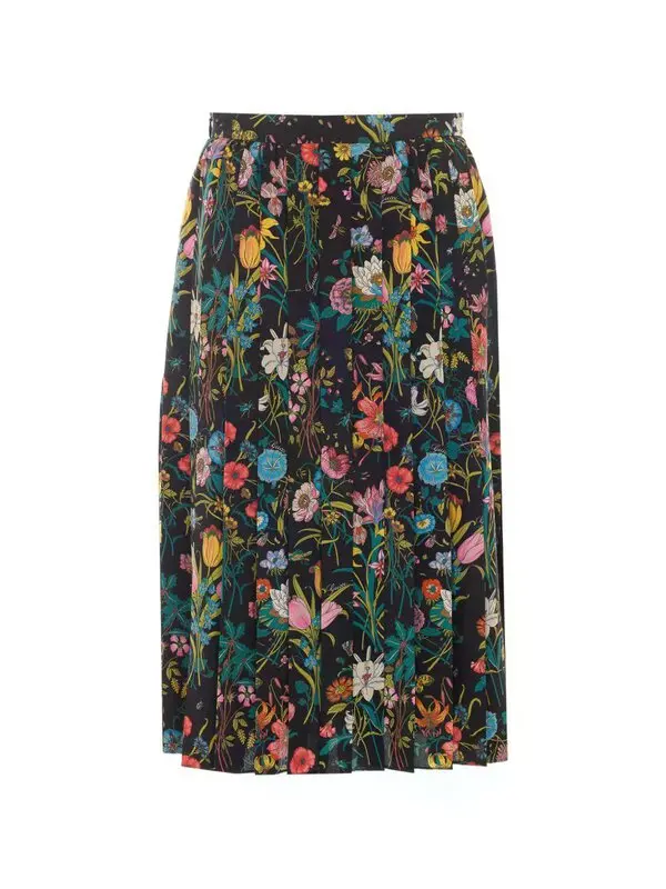 Gucci Printed Silk Midi Skirt