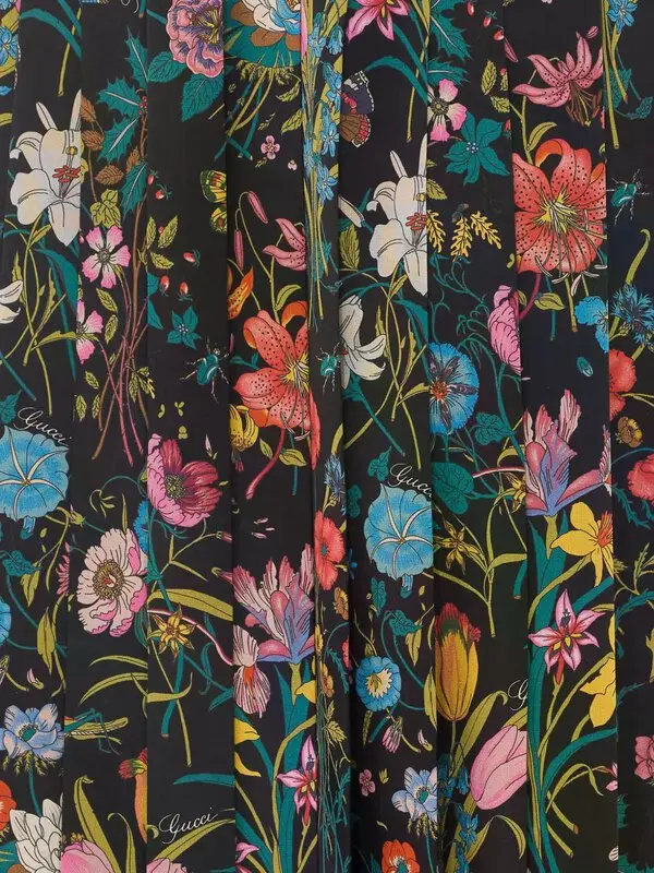 Gucci Printed Silk Midi Skirt