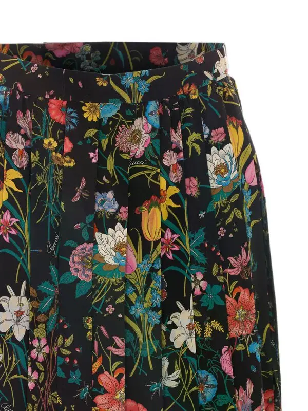 Gucci Printed Silk Midi Skirt