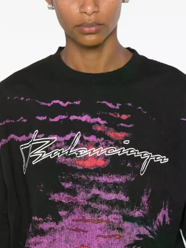 Balenciaga Graphic-print Distressed T-shirt