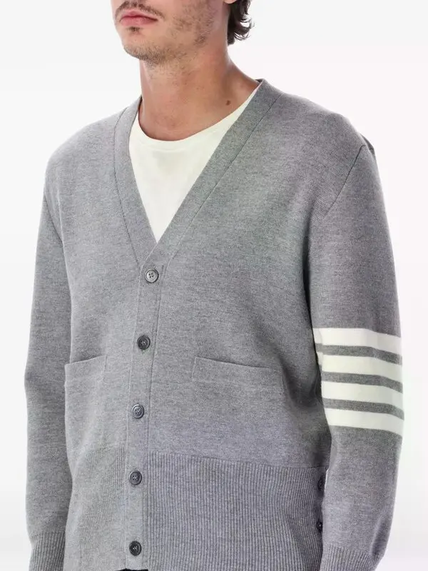 Thom Browne Merino Wool 4-bar Milano-stitch Cardigan - Grey