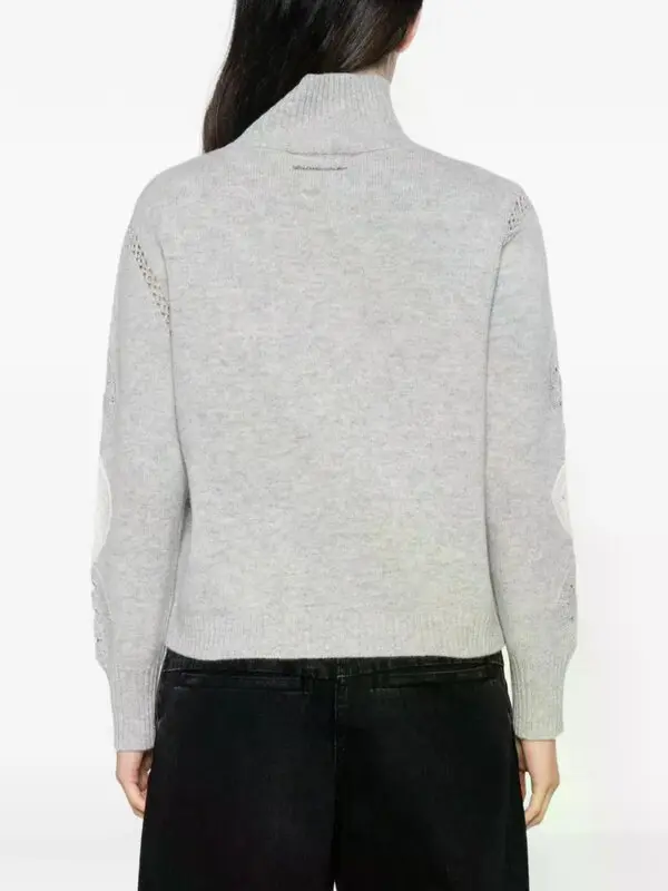 ERMANNO FIRENZE Argyle Crochet-knit Sweater