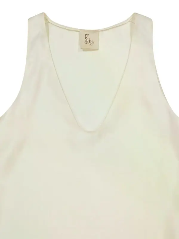 PAULA Serena V-neck Silk Tank Top