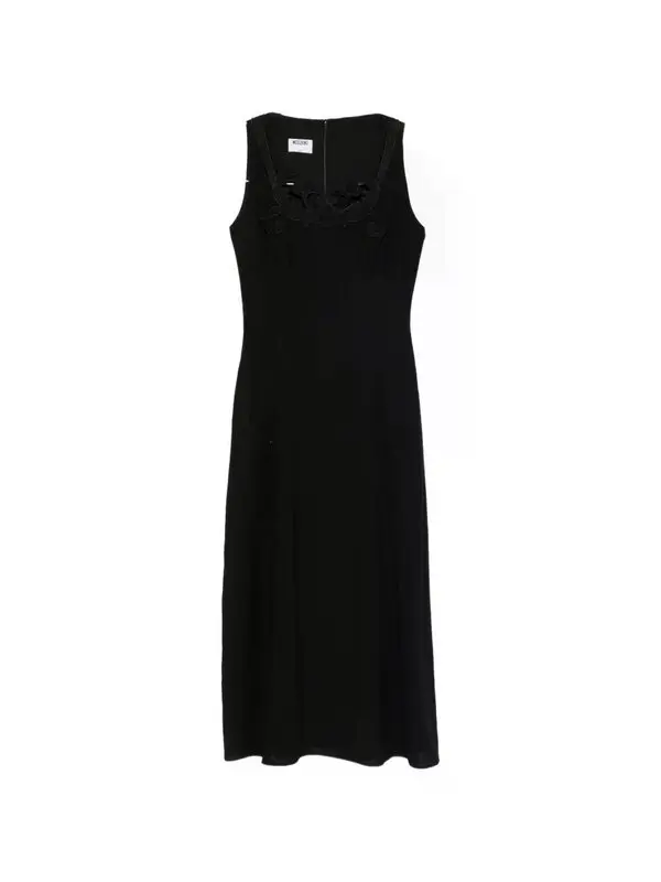 Moschino Cut-out Embroidered Midi Dress - Black