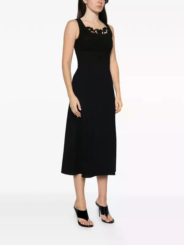 Moschino Cut-out Embroidered Midi Dress