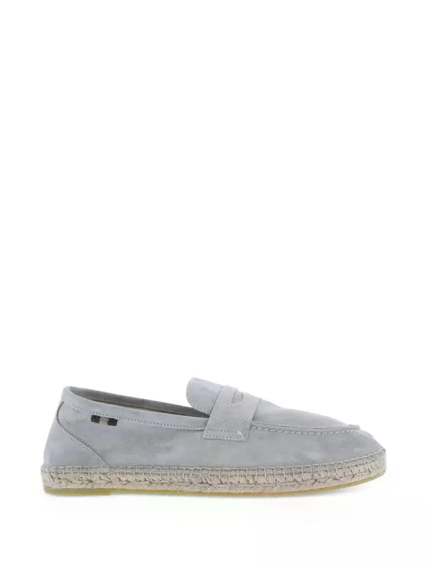 PARIS PUNK Suede Espadrille Loafers - Grey