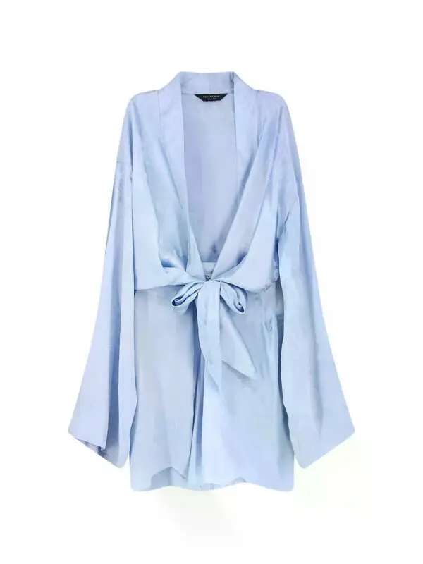 Balenciaga Wrap Silk Mini Dress - Blue