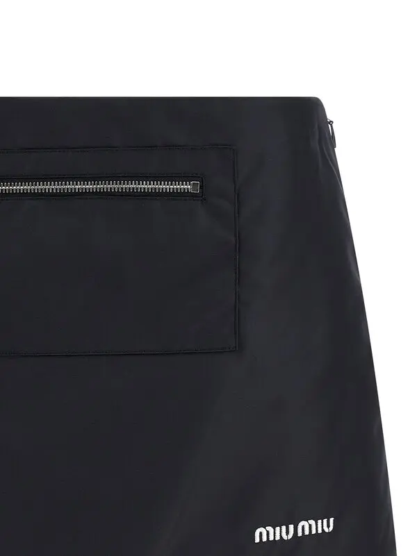 Miu Miu Nylon And Fleece Skirt