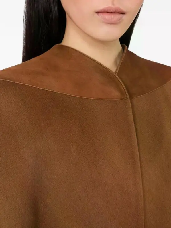 Max Mara Suede-panelled Cashmere Coat