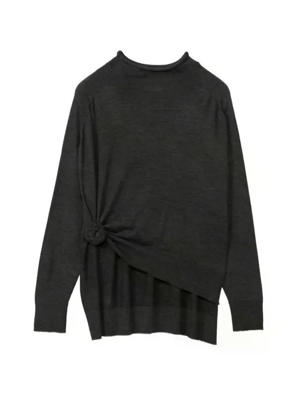 Magda Butrym Knotted Turtleneck Sweater - Grey