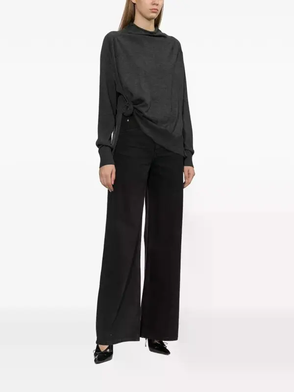Magda Butrym Knotted Turtleneck Sweater - Grey