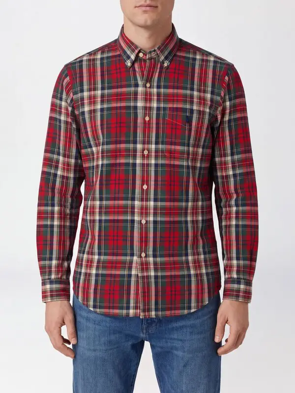 Polo Ralph Lauren Slim Fit Check Cotton Shirt With Button-down Collar - Green