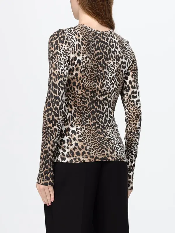 GANNI T-shirt - Brown