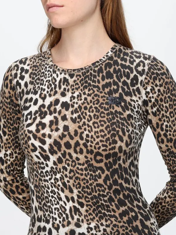 GANNI T-shirt - Brown