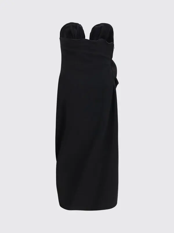 Magda Butrym Long Evening Gown With Sweetheart Neckline And 3d Flower Appliqu