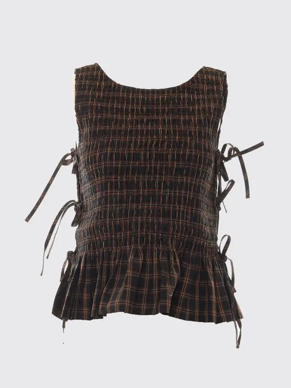 GANNI T-shirt - Brown