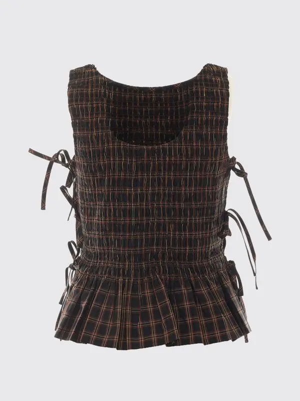 GANNI T-shirt - Brown