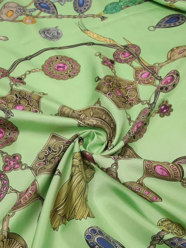 Versace Graphic Print Square Scarf In Silk Twill