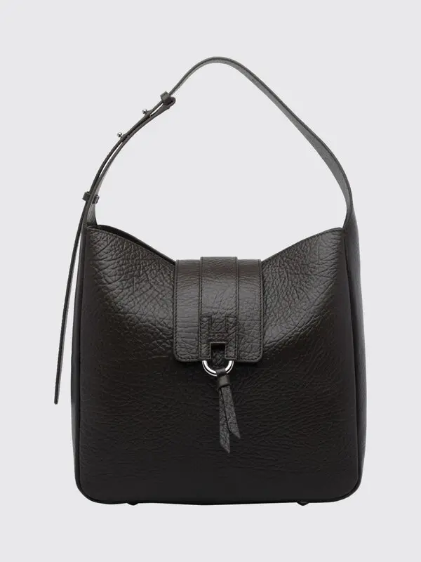 Hogan H01x Grained Calfskin Hobo Bag With Adjustable Handle - Brown