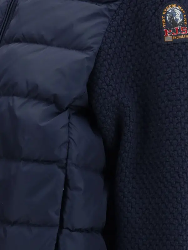 PARAJUMPERS Short Nylon And Wool Down Jacket With Turtleneck Collar And Logo