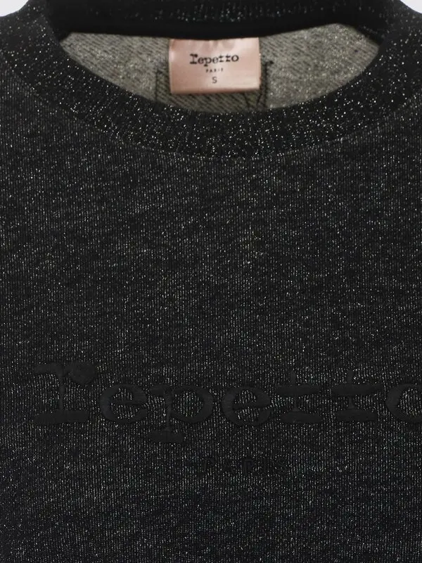 Repetto Lurex Cotton Blend Crewneck Sweatshirt With Embroidered Logo