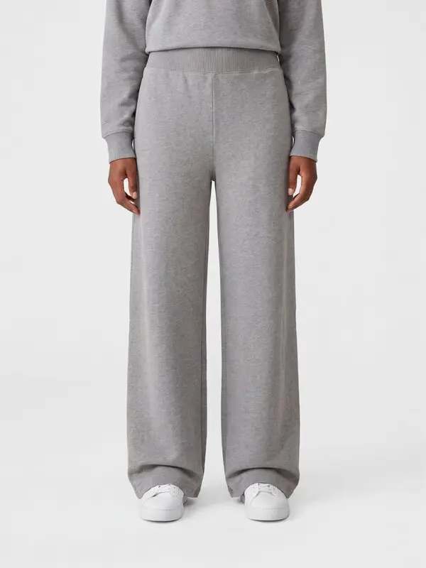 Repetto Wide-leg Cotton Blend Jogging Trousers With A High Elasticated Waist - Grey