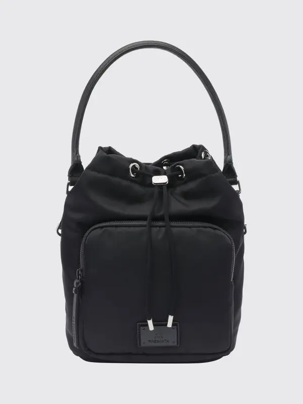Premiata Mia Technical Fabric Bucket Bag With Removable Logo Strap - Black