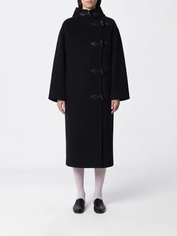 RÓHE Long Duffle Coat In Wool And Cashmere Blend With Padded Hood