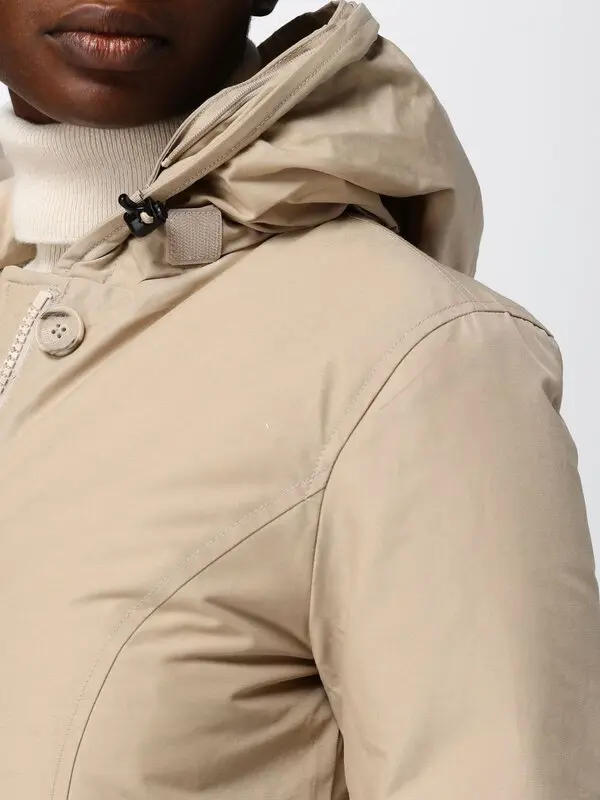 Woolrich Arctic Water-repellent Knee-length Parka With Shearling Hood - Burnt