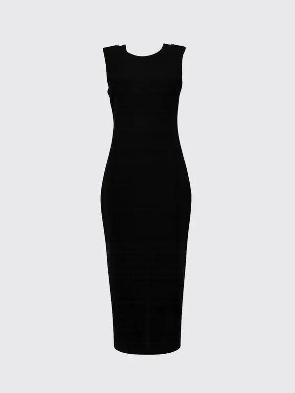 Pinko Off-the-shoulder Wool Sheath Midi Dress