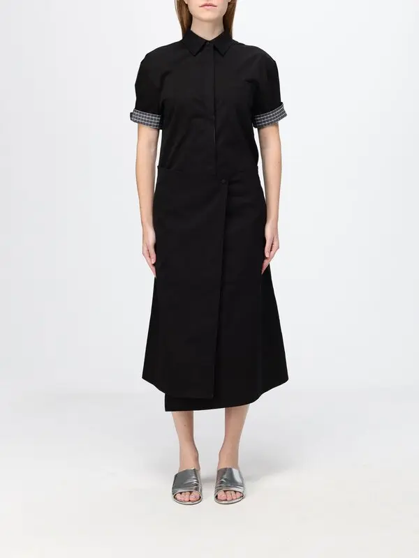 Loewe Asymmetric Hem Silk And Cotton Wrap Midi Shirt Dress