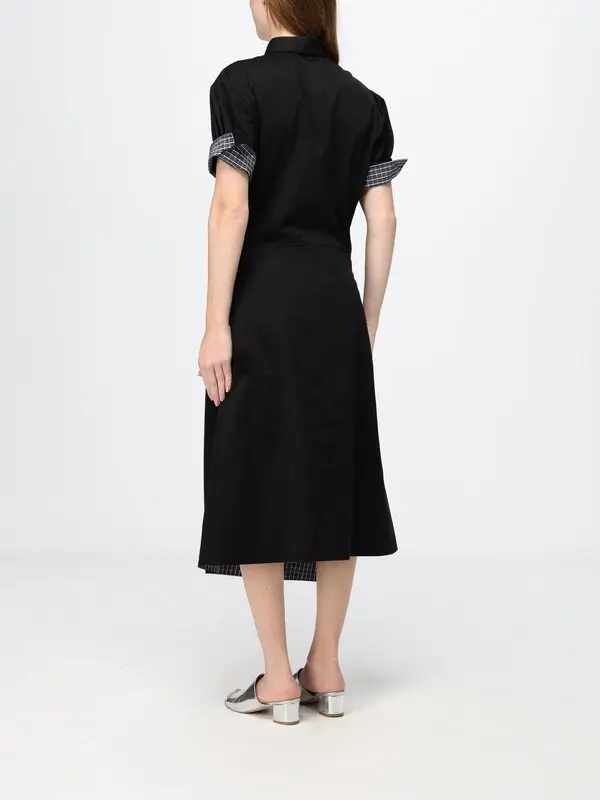 Loewe Asymmetric Hem Silk And Cotton Wrap Midi Shirt Dress